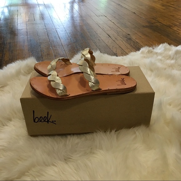 beek | Shoes | Beek Sandals Pipit Braided Gold Leather | Poshmark
